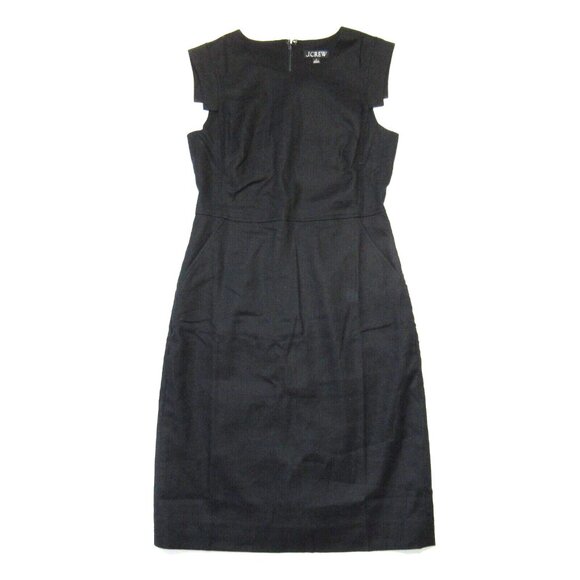 J. Crew | Dresses | Nwt Jcrew Resume Sheath In Black Stretch Linen ...